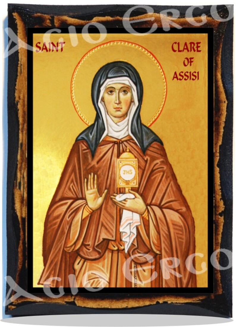 Saint Clare of Assisi Catholic Christian Icon on Wood - Etsy