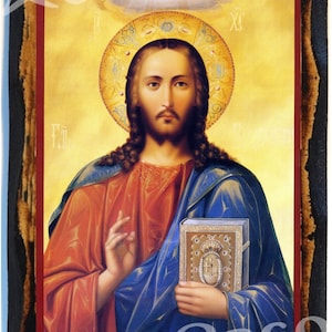 Jesus Christ Blessing Greek Orthodox Russian Mount Athos Byzantine ...