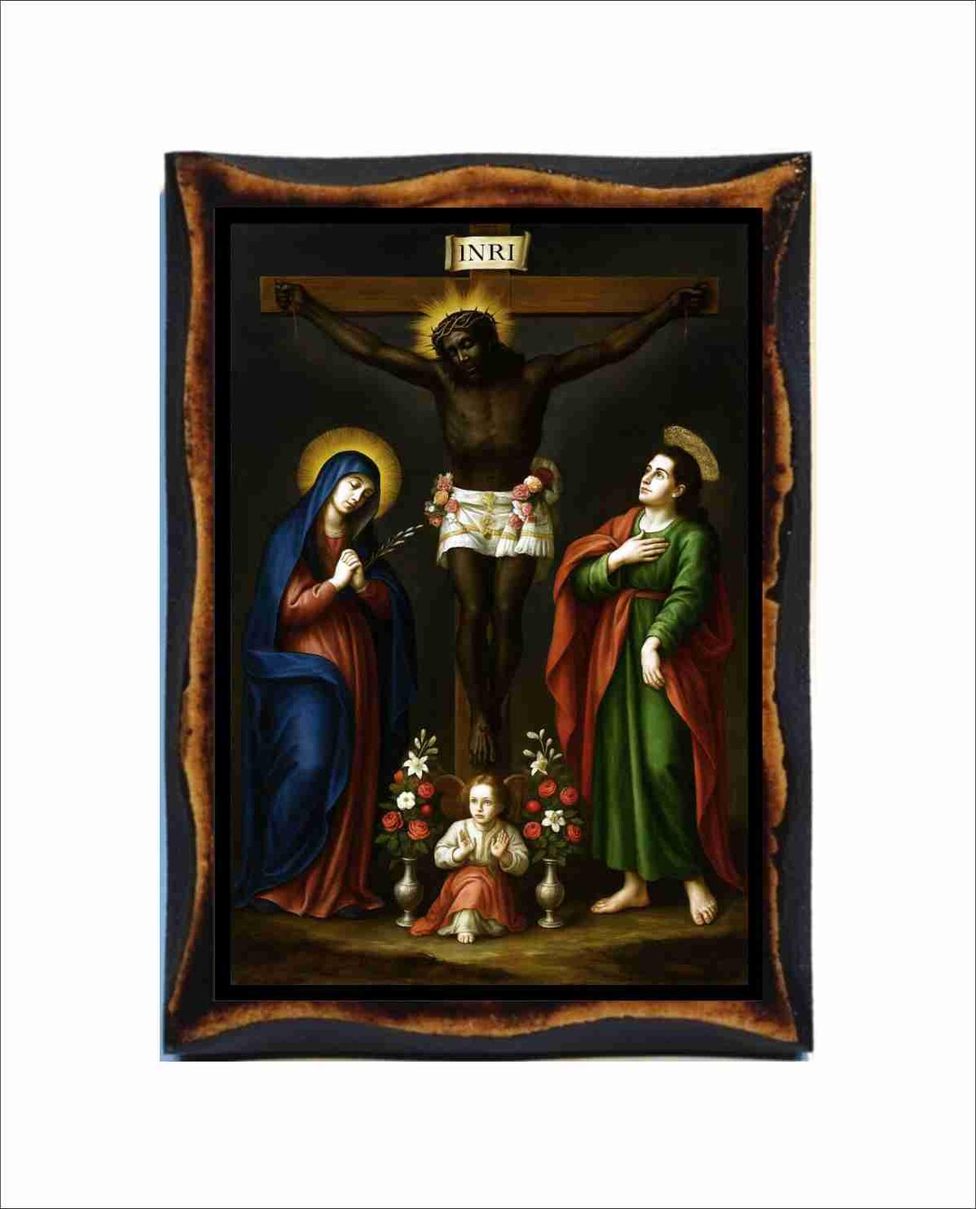 Cristos Negros O a Cross Icon - Byzantine Art - Catholic Holy Card on ...
