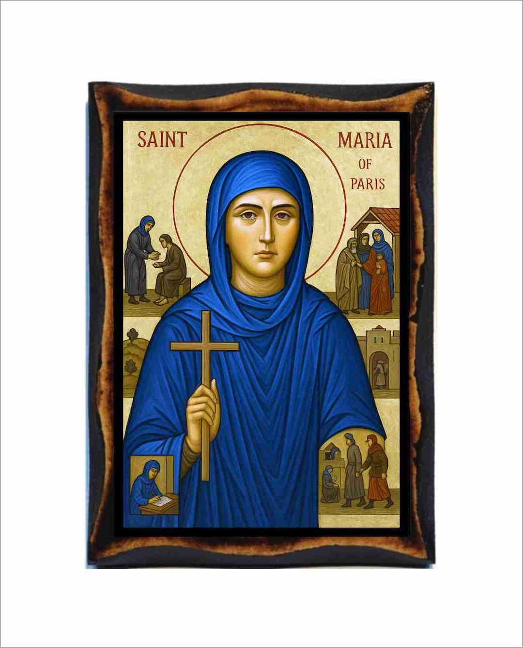 Saint Maria of Paris Icon - Byzantine Art - Catholic Holy Card on ...