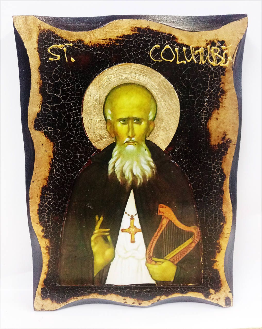 Saint Columba Apostle to the Picts Handmade Wood Icon on - Etsy