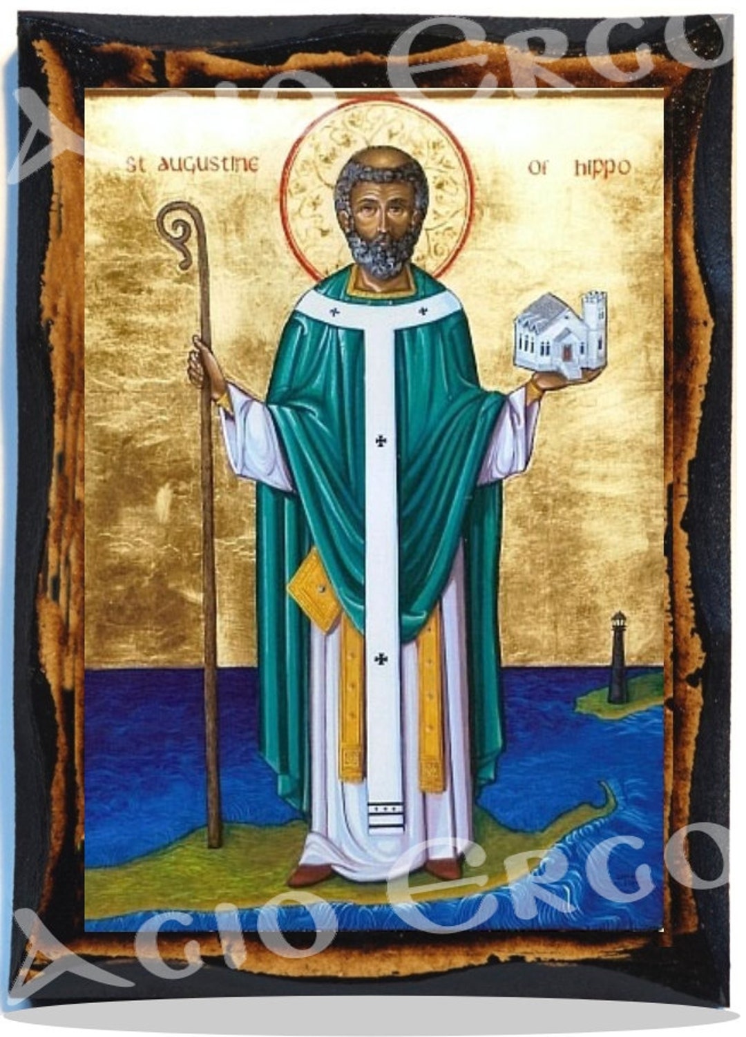 Saint Augustine of Hippo Bishop of Hippo Regius Icon on Wood - Etsy