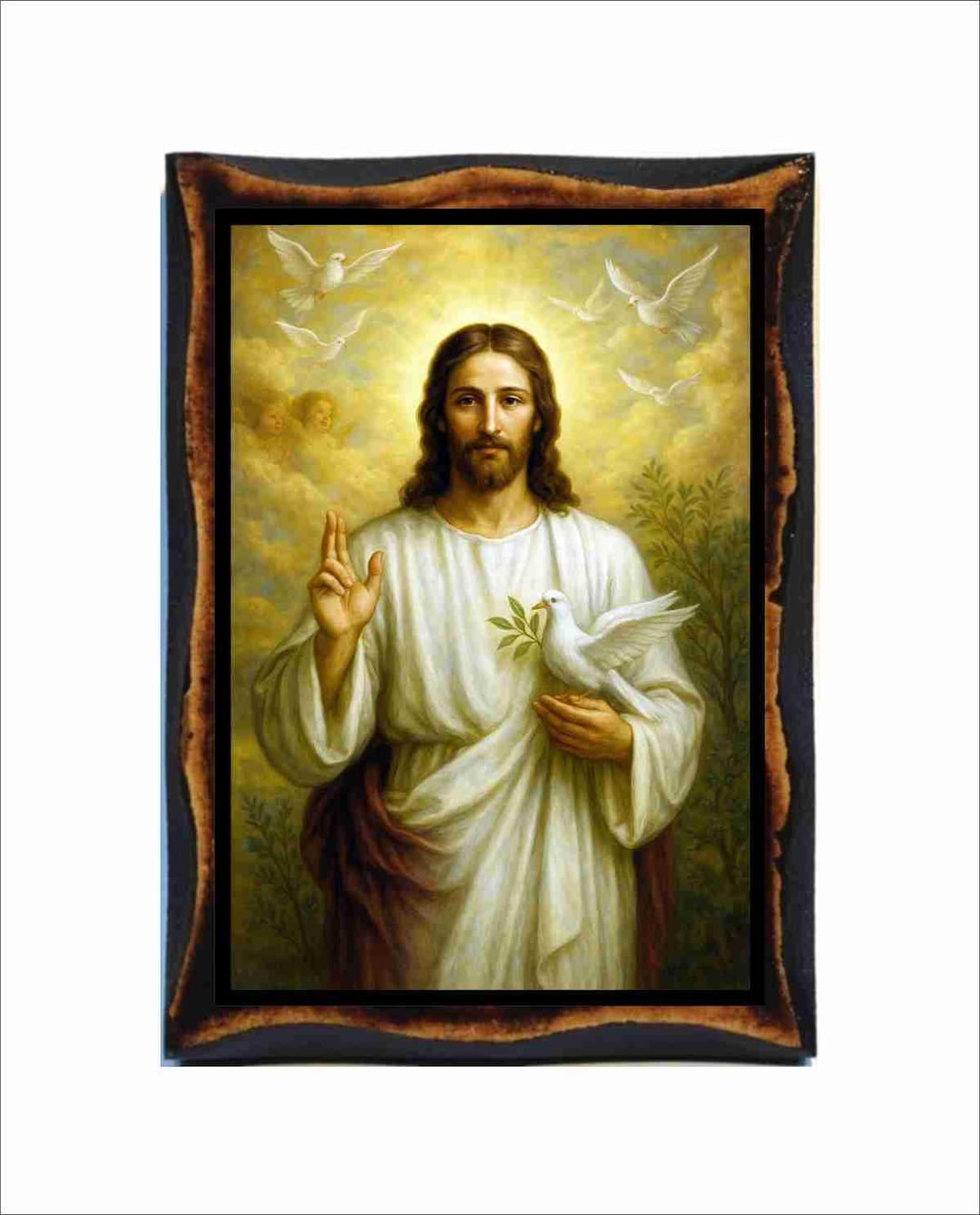 Jesus, Prince of the Peace Icon - Byzantine Art - Catholic Holy Card on ...