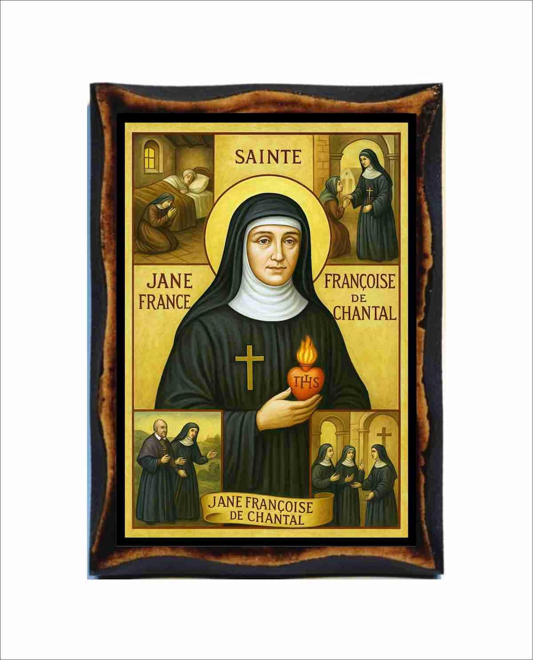 Sainte Jane Frances De Chantal - Byzantine Art - Catholic Holy Card on ...