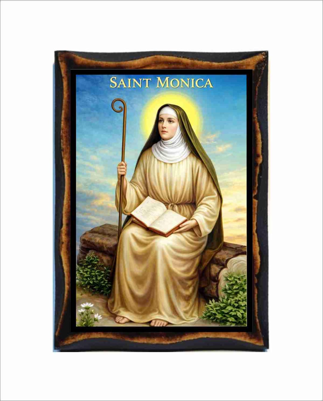 Saint Monica of Hippo - Byzantine Icon - Catholic Holy Card on Handmade ...