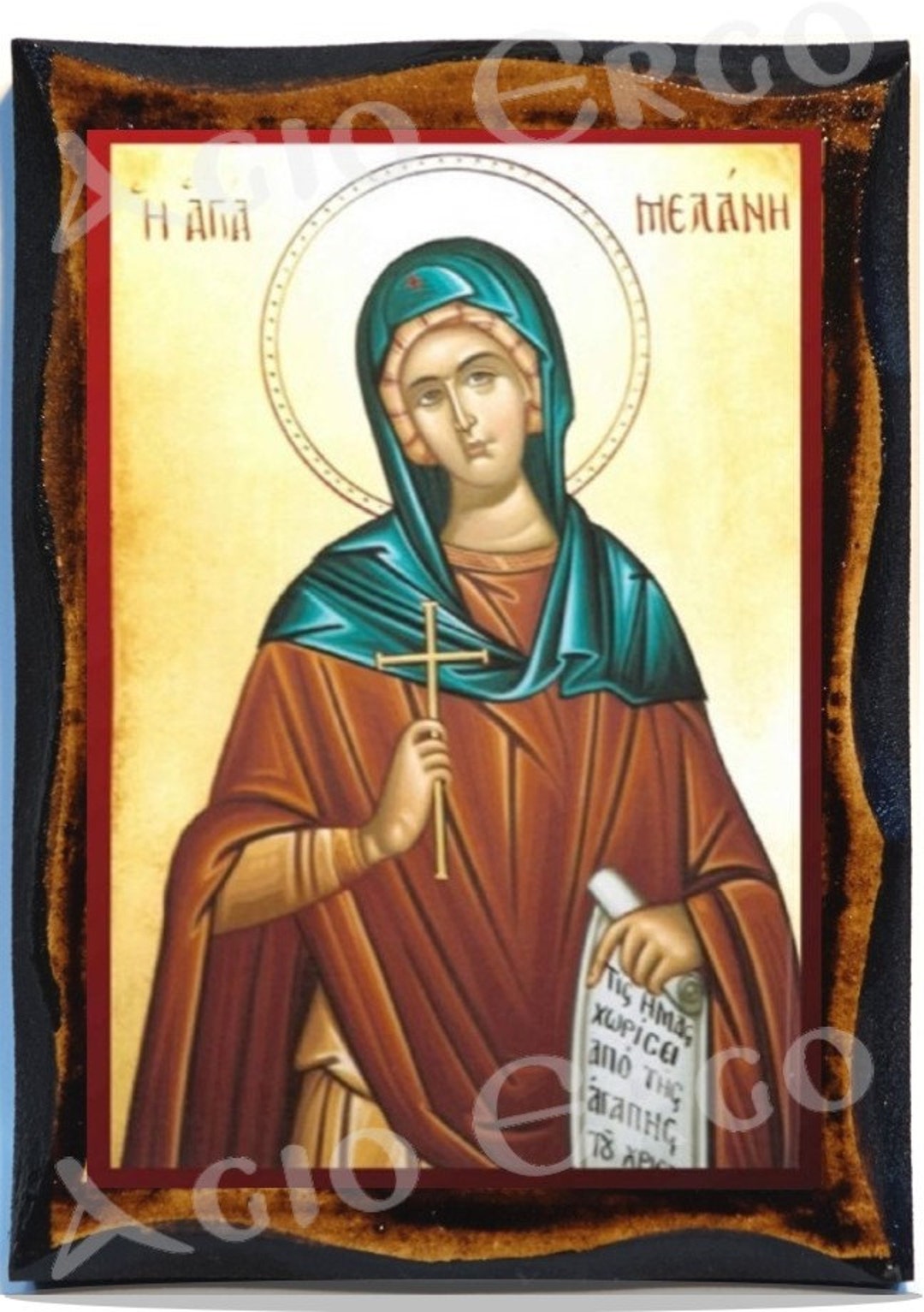 Melani of Rome Icon - Byzantine Art - Orthodox Catholic Holy Card on ...