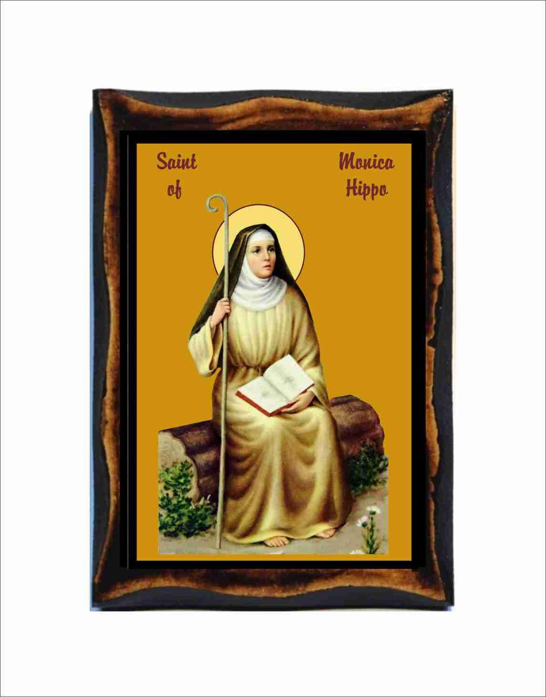 Saint Monica of Hippo - Byzantine Icon - Catholic Holy Card on Handmade ...