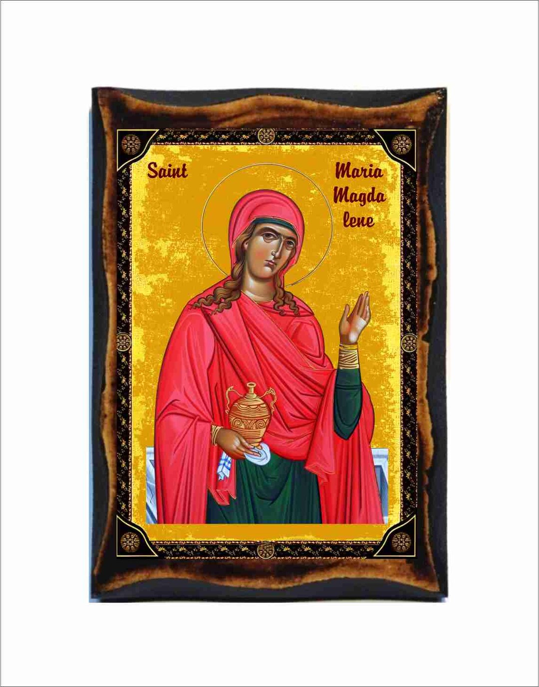 Mary Magdalene Icon - Byzantine Art - Orthodox Catholic Holy Card on ...