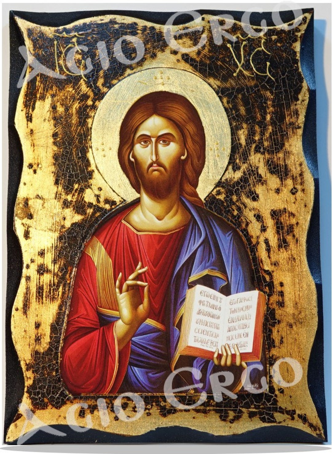 Christ Blessing Greek Orthodox Russian Mount Athos Byzantine Christian ...