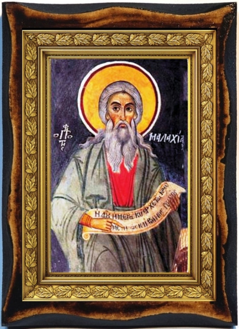 Prophet Malachi Handmade Wood Icon on Plaque - Etsy