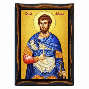 Saint Adrian Icon - Byzantine Art - Orthodox Catholic Holy Card on ...