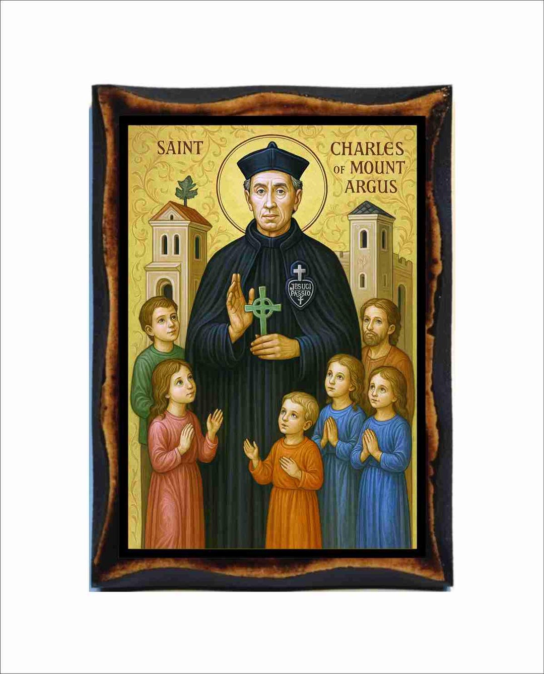 Charles of Mount Argus - Byzantine Art - Catholic Holy Card on Handmade ...