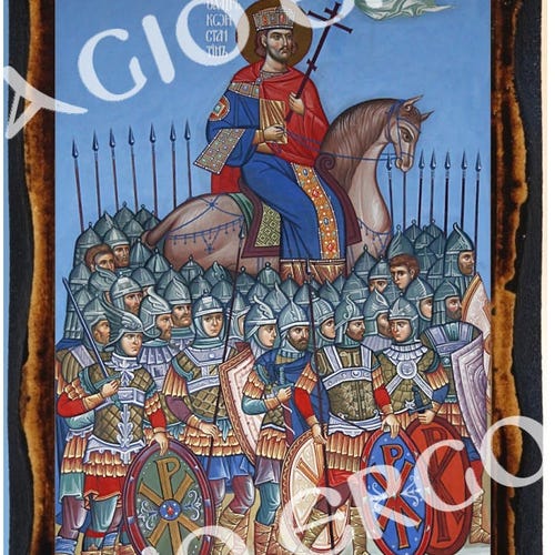 Saint Constantine Icon the Great Handmade Greek Orthodox Icon - Etsy