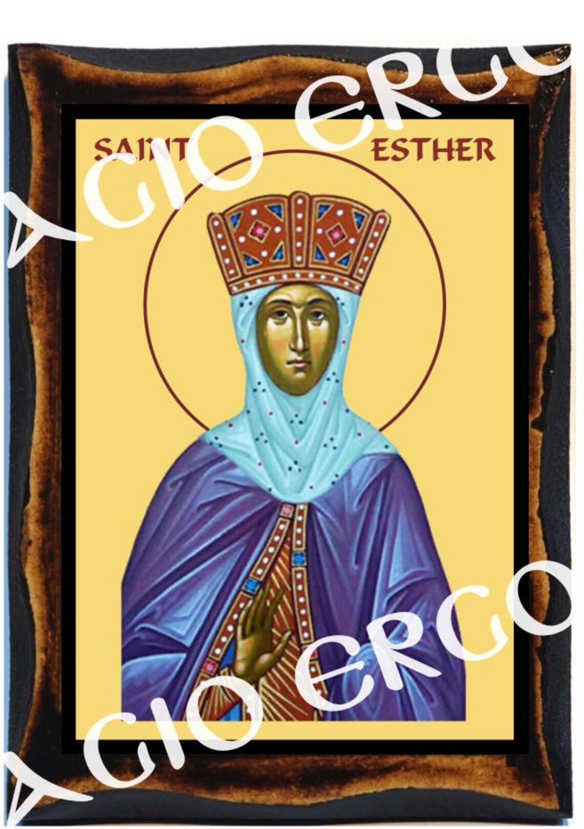 Saint Esther Roman Christian Catholic Wood Icon Plaque | Etsy