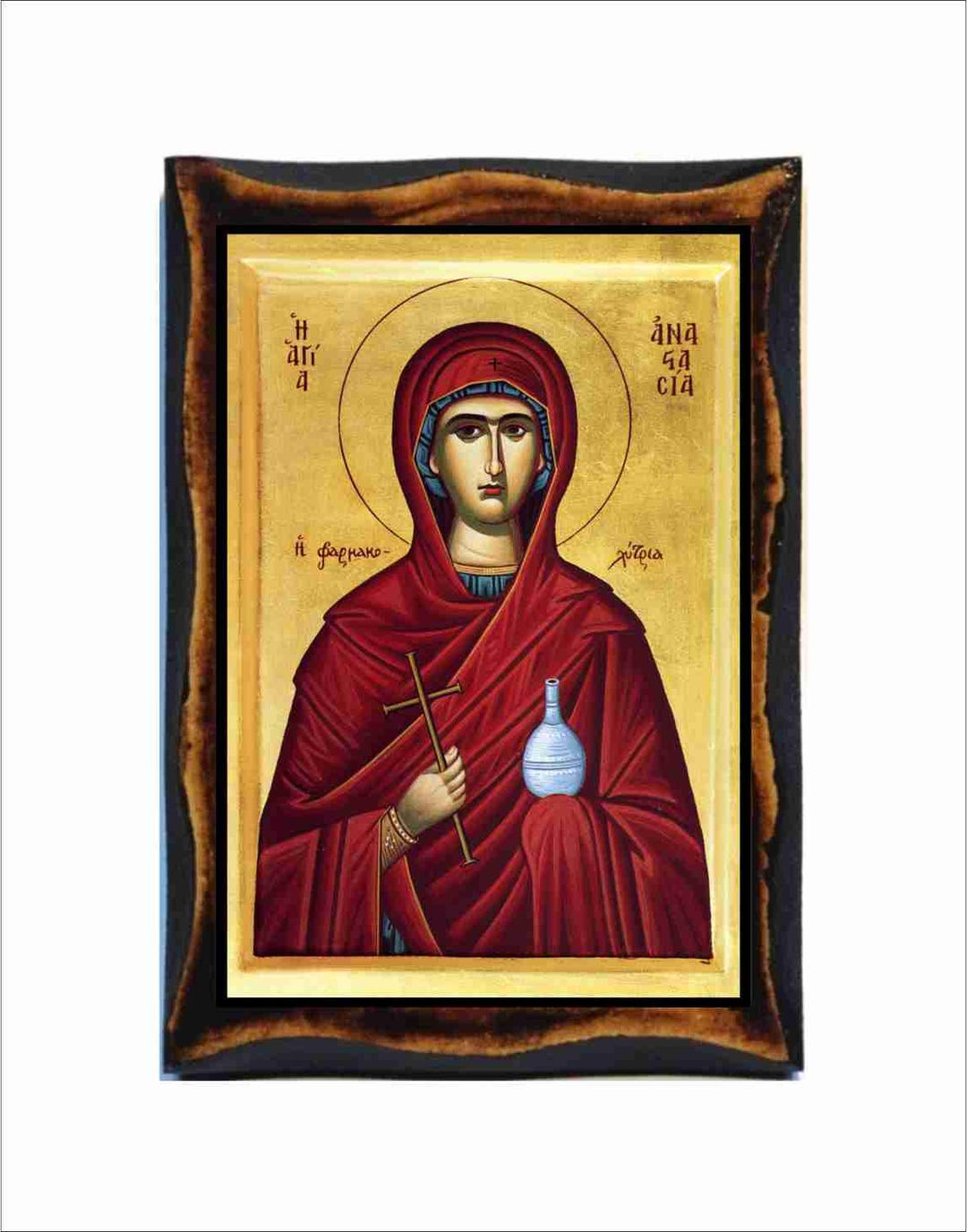 Saint Anastasia Icon - Byzantine Art - Orthodox Catholic Holy Card on ...