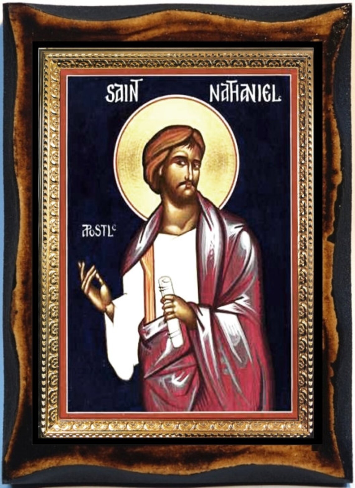 Saint Nathanael Nathanael the Apostle Handmade Wood Icon on - Etsy