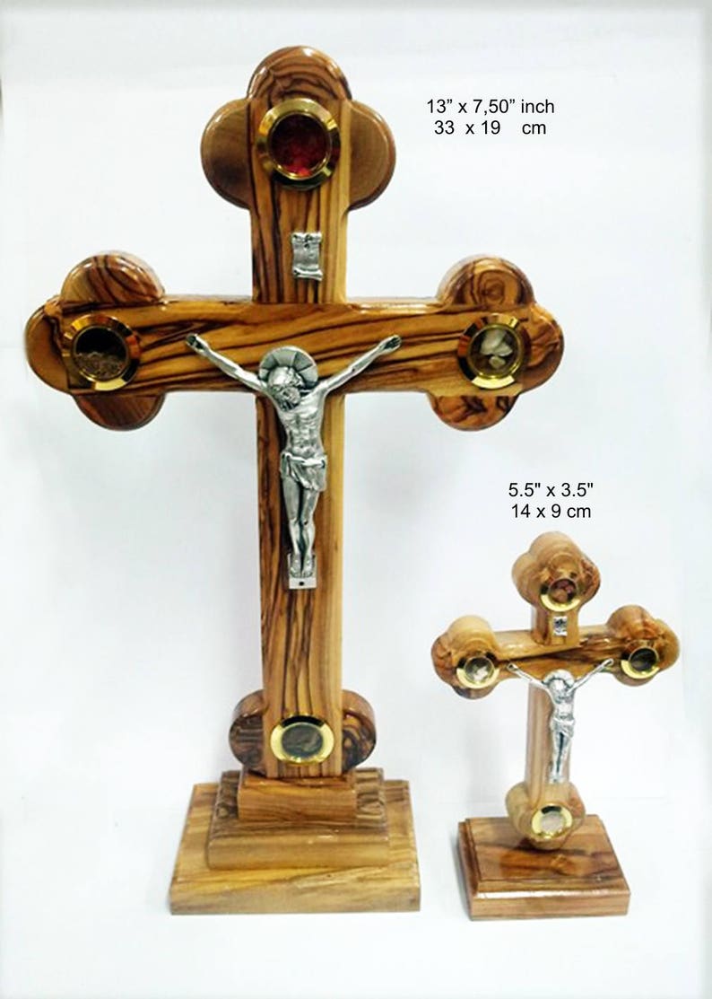 Jerusalem Crucifix Self-adhesive Base olive Wood Crucifix | Etsy