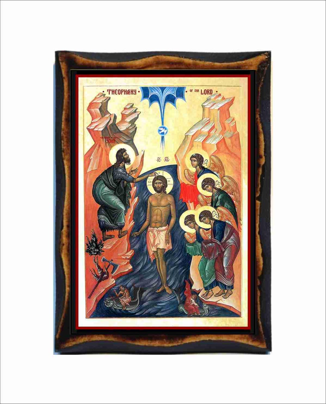 Baptism of Jesus - Theophany Epiphany Icon - Orthodox Catholic Holy ...