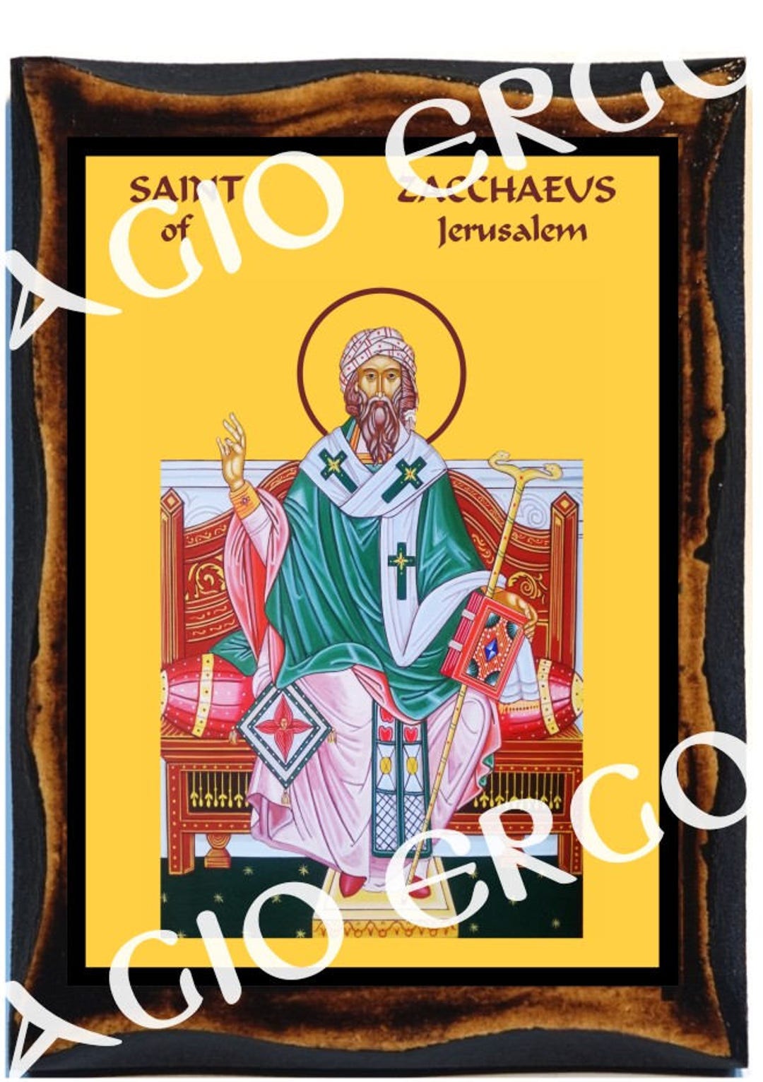 Saint Zacchaeus the Apostle Handmade Wood Icon on Plaque - Etsy