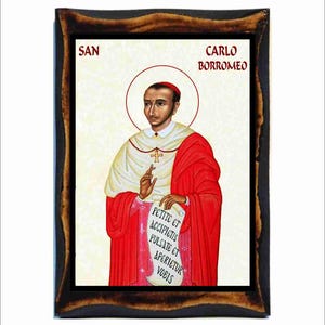 Saint Charles Borromeo Catholic Icon on Wood - Etsy