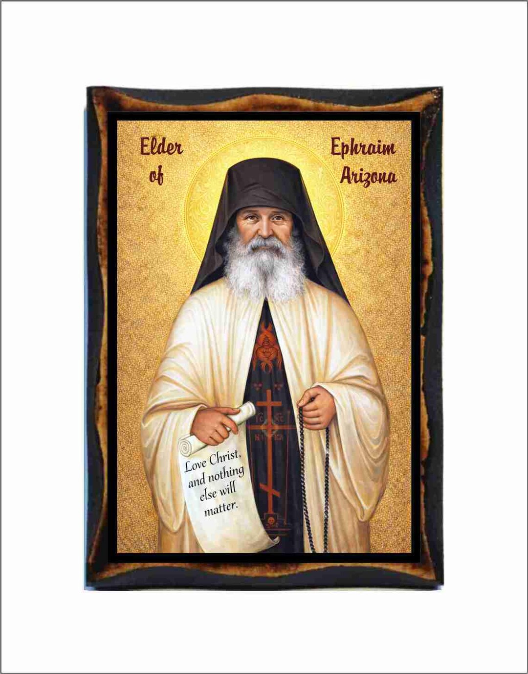 Elder Ephraim of Arizona Icon - Holy Card on Handmade Wood Plaque - Etsy