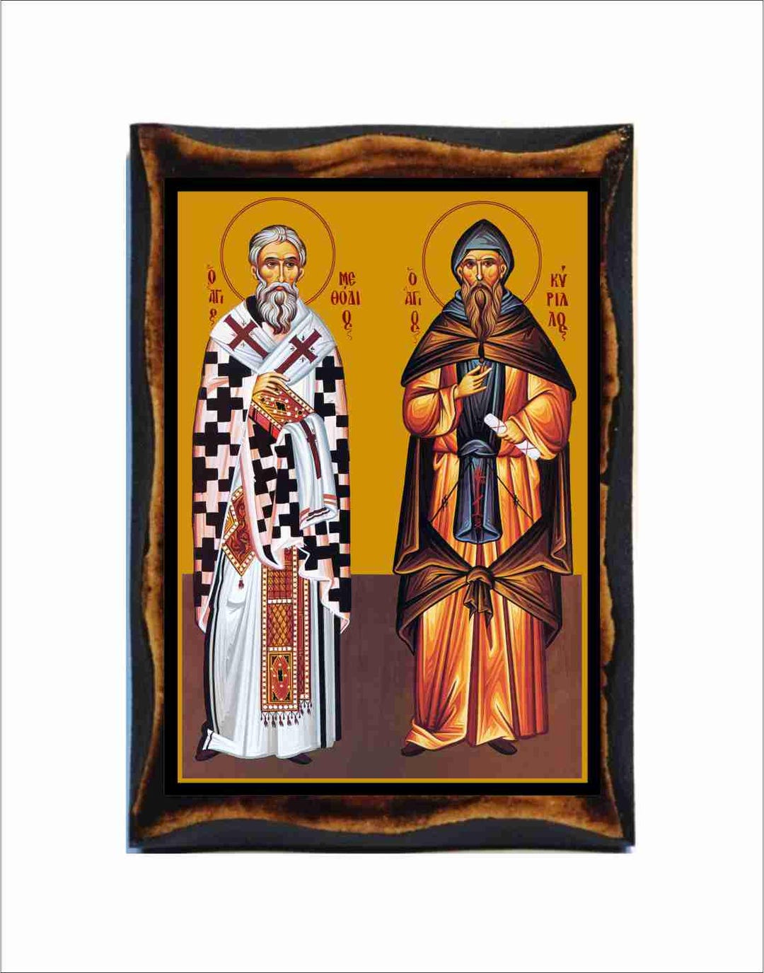 Saints Cyril and Methodius - Byzantine Art - Orthodox Holy Card on ...
