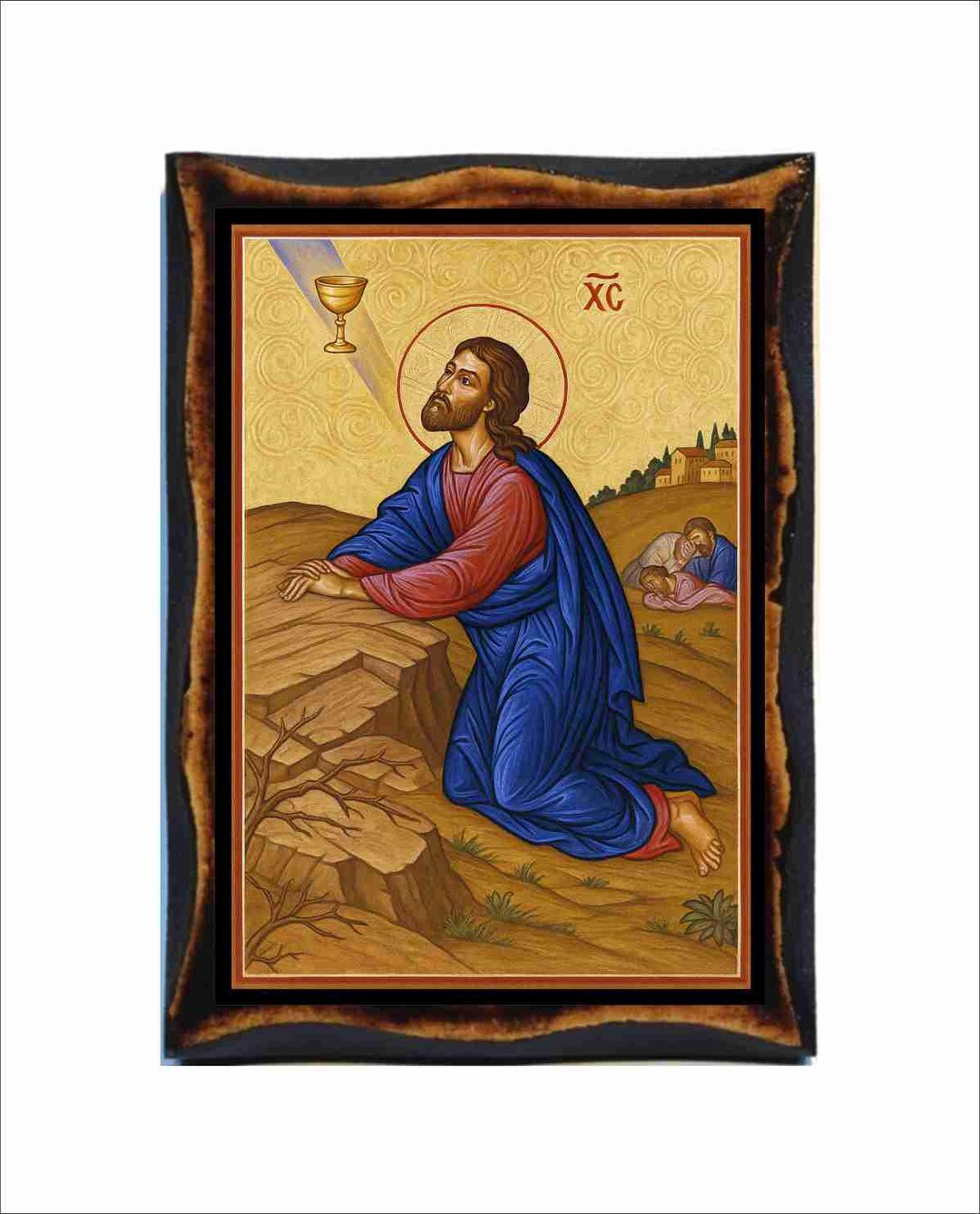 Agony in the Garden Icon - Byzantine Art - Catholic Holy Card on ...
