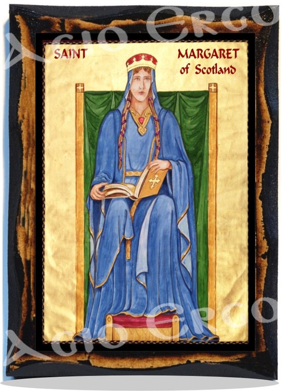 Saint Margaret of Scotland Christian Catholic Icon on wood | Etsy