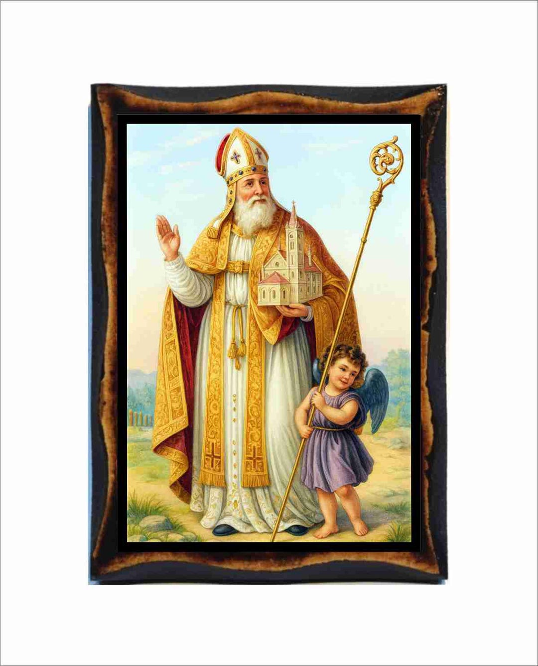 Saint Guido of Acqui - Byzantine Art - Catholic Holy Card on Handmade ...
