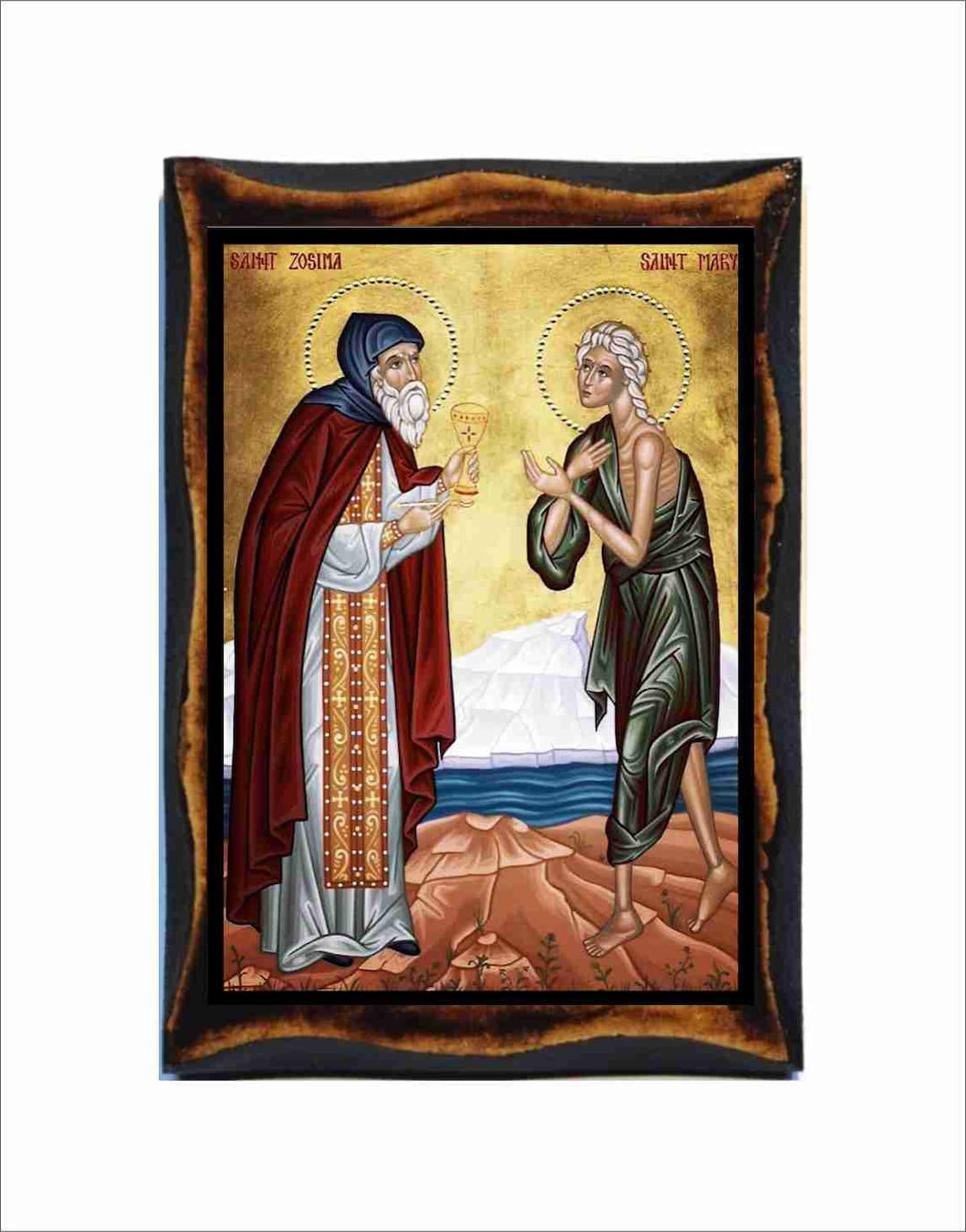 Saint Mary of Egypt and Saint Zosimas of Palestine - Sainte Marie De Egypte Et Saint Zosima De ...