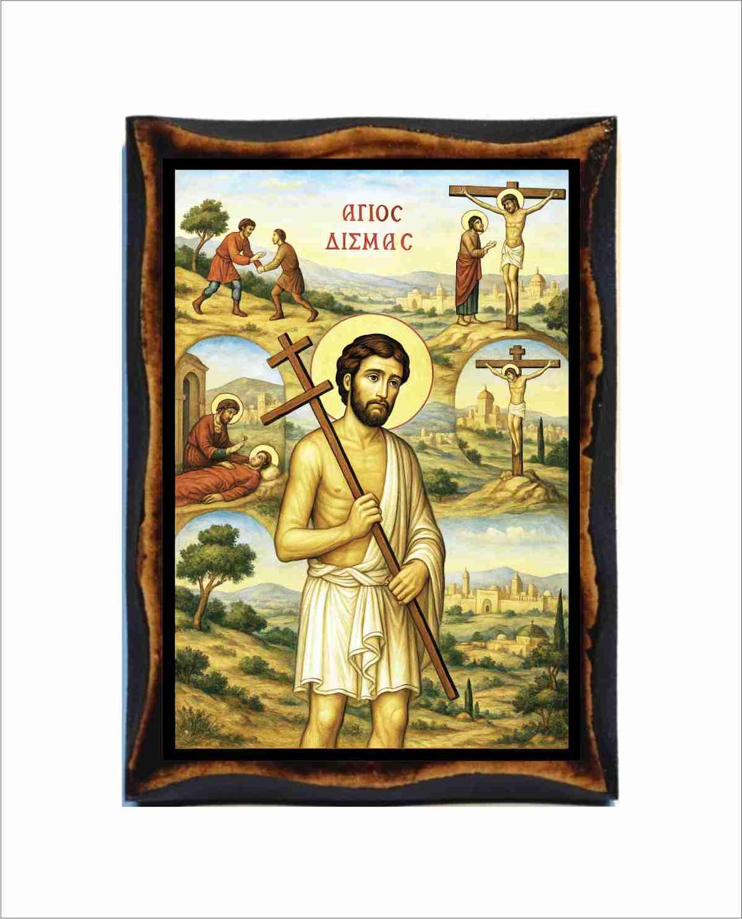 Saint Dismas the Penitent Thief Icon - Byzantine Art - Holy Card on ...
