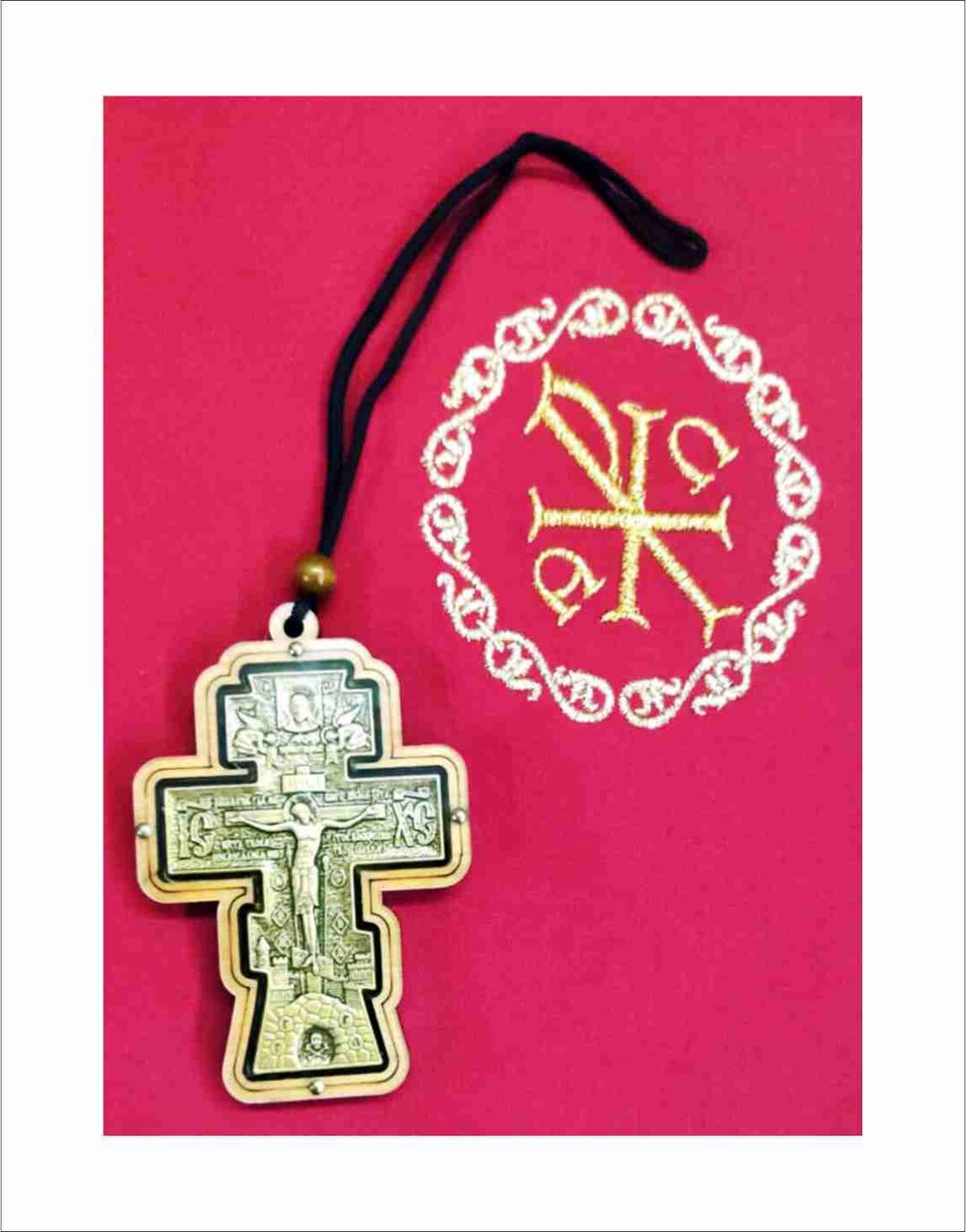 Carved Hanging Cross for Car With Plexiglass Facade - Carved Hanging ...