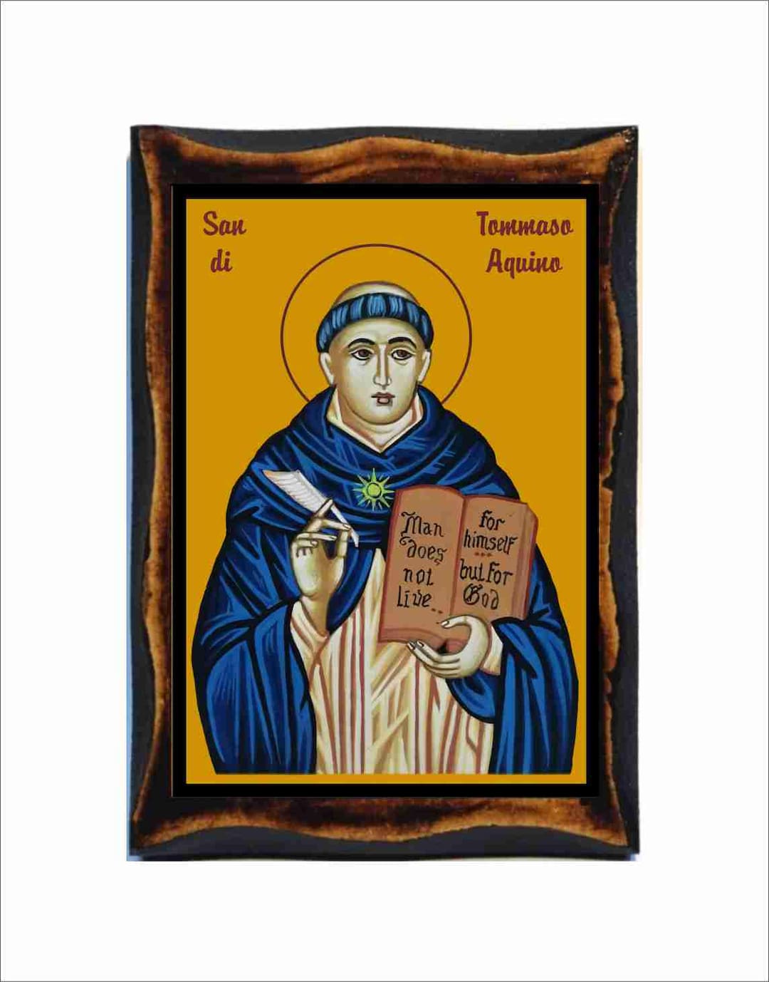 Saint Thomas Aquinas Icon - Byzantine Style Art - Etsy UK