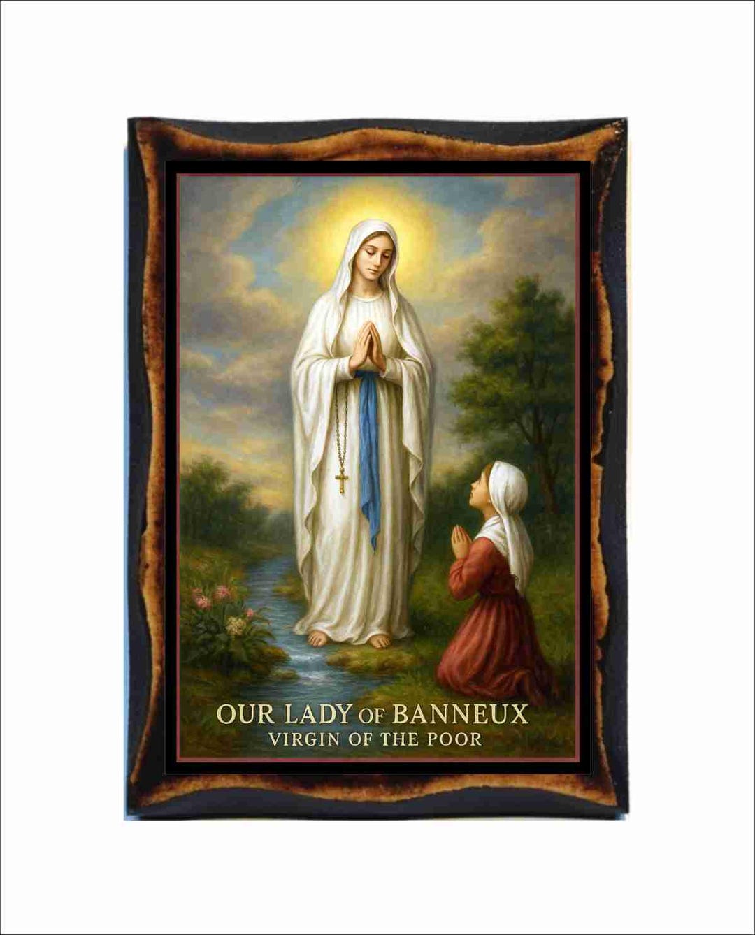 Our Lady of Banneux Icon - Orthodox Icon on Handmade Wooden Plaque ...