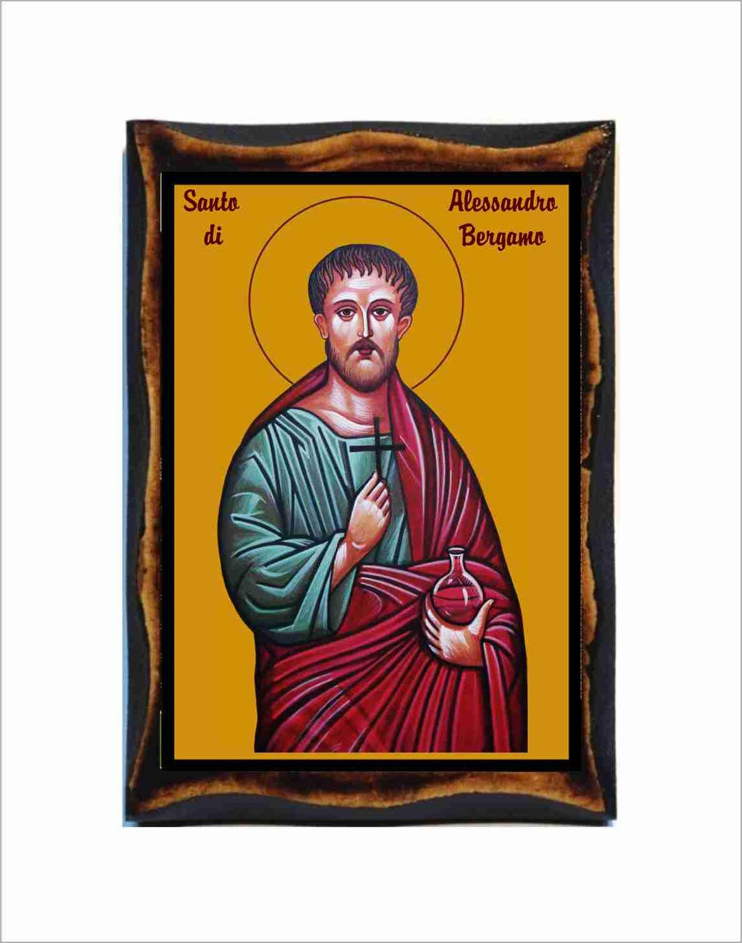 Saint Alessandro of Centocelle Icon - Catholic Holy Card on Handmade ...