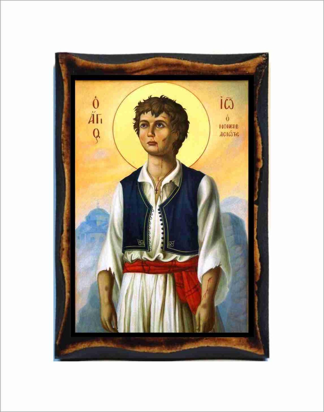 Saint John the New Martyr Icon - Byzantine Art - Orthodox Holy Card on ...