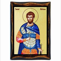 Saint Cyprian - Holy Card - Icon on Handmade Wooden Plaque, Orthodox ...