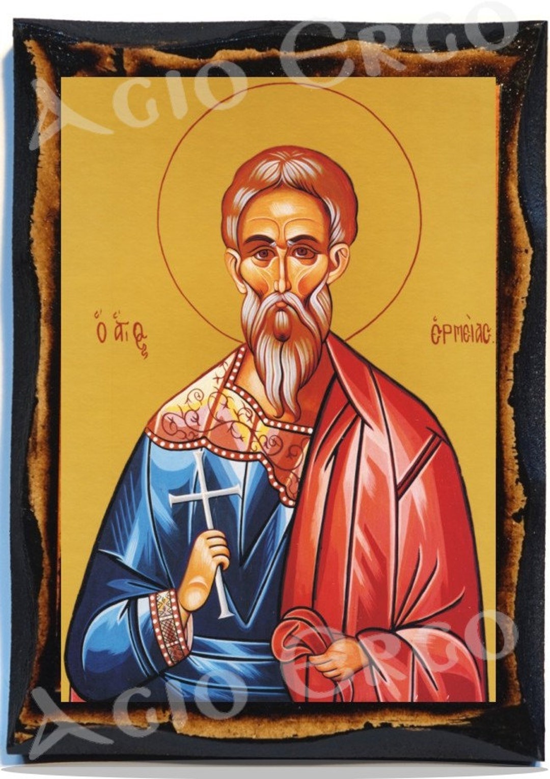 Saint Hermias Byzantine Icon - Byzantine Art - Orthodox Catholic Holy ...