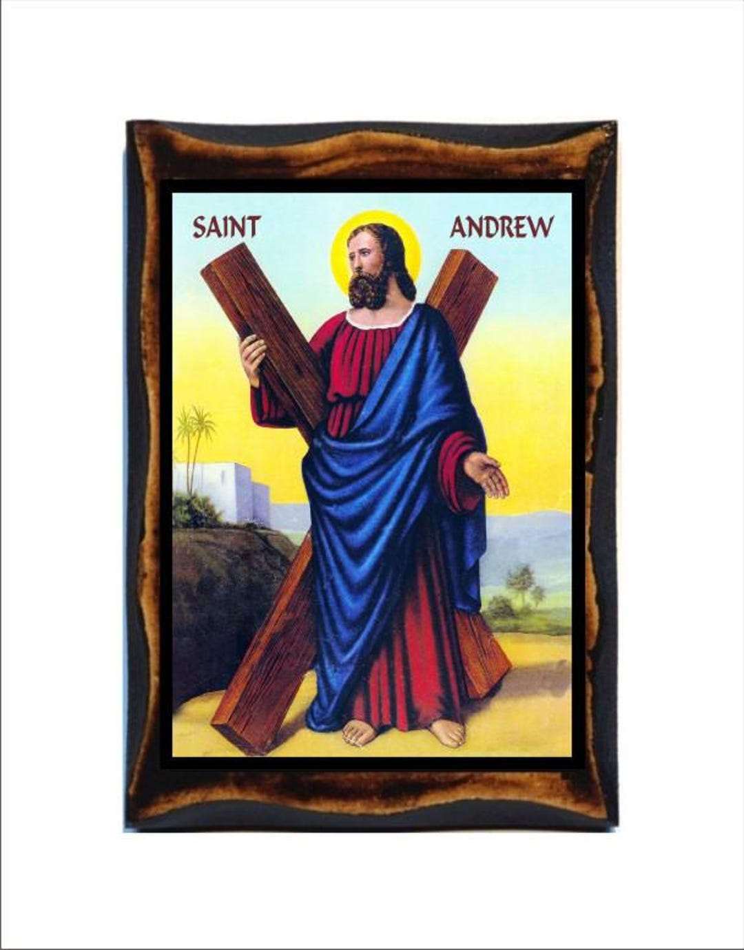 Andrew Apostle Icon - Byzantine Art - Orthodox Catholic Holy Card on ...
