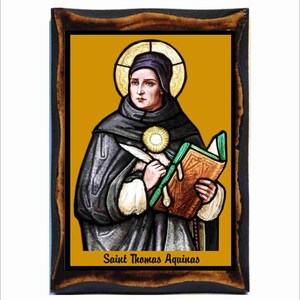 Saint Thomas Aquinas Icon: Byzantine Art - Catholic Holy Card on ...