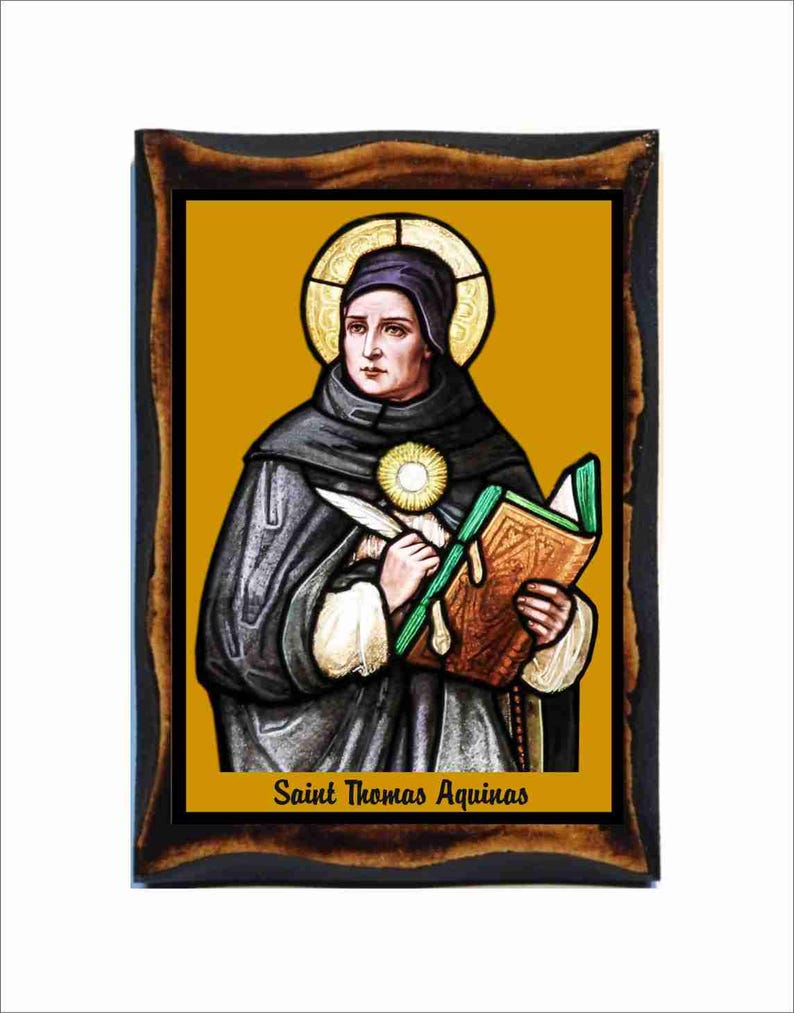 Saint Thomas Aquinas Icon: Byzantine Art - Catholic Holy Card on ...