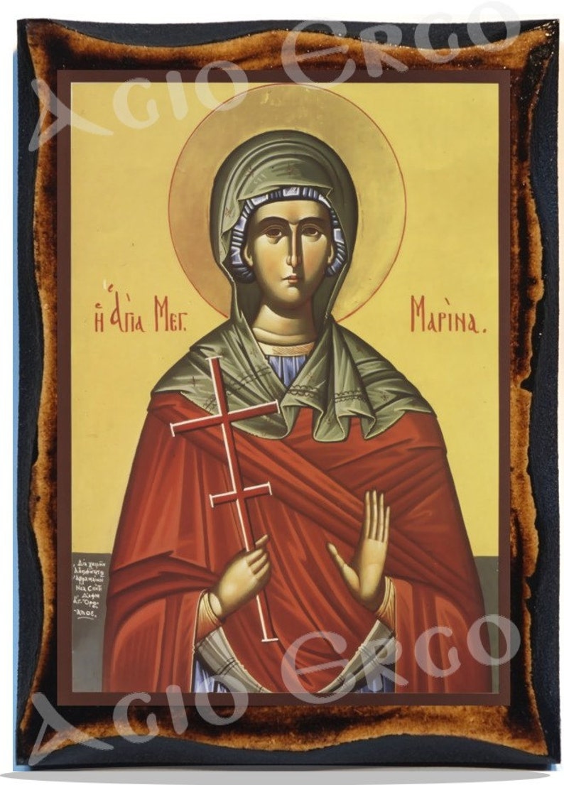 Saint Agia Marina Greek Orthodox Russian Mount Athos Byzantine | Etsy