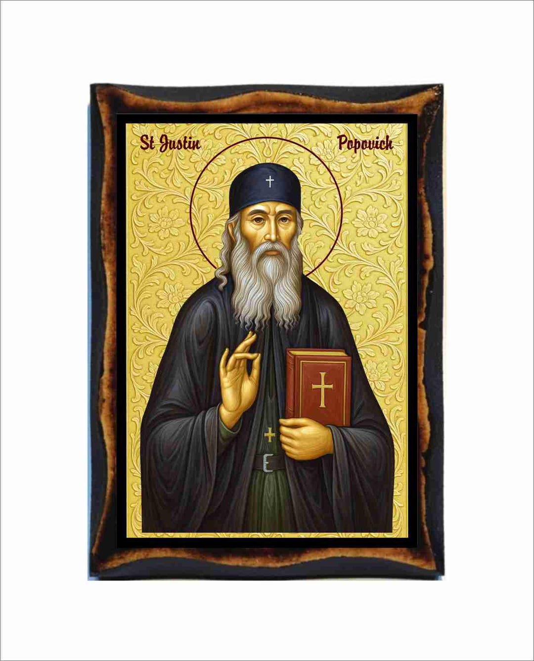 Saint Justin Popović Icon - Byzantine Art - Orthodox Holy Card on ...
