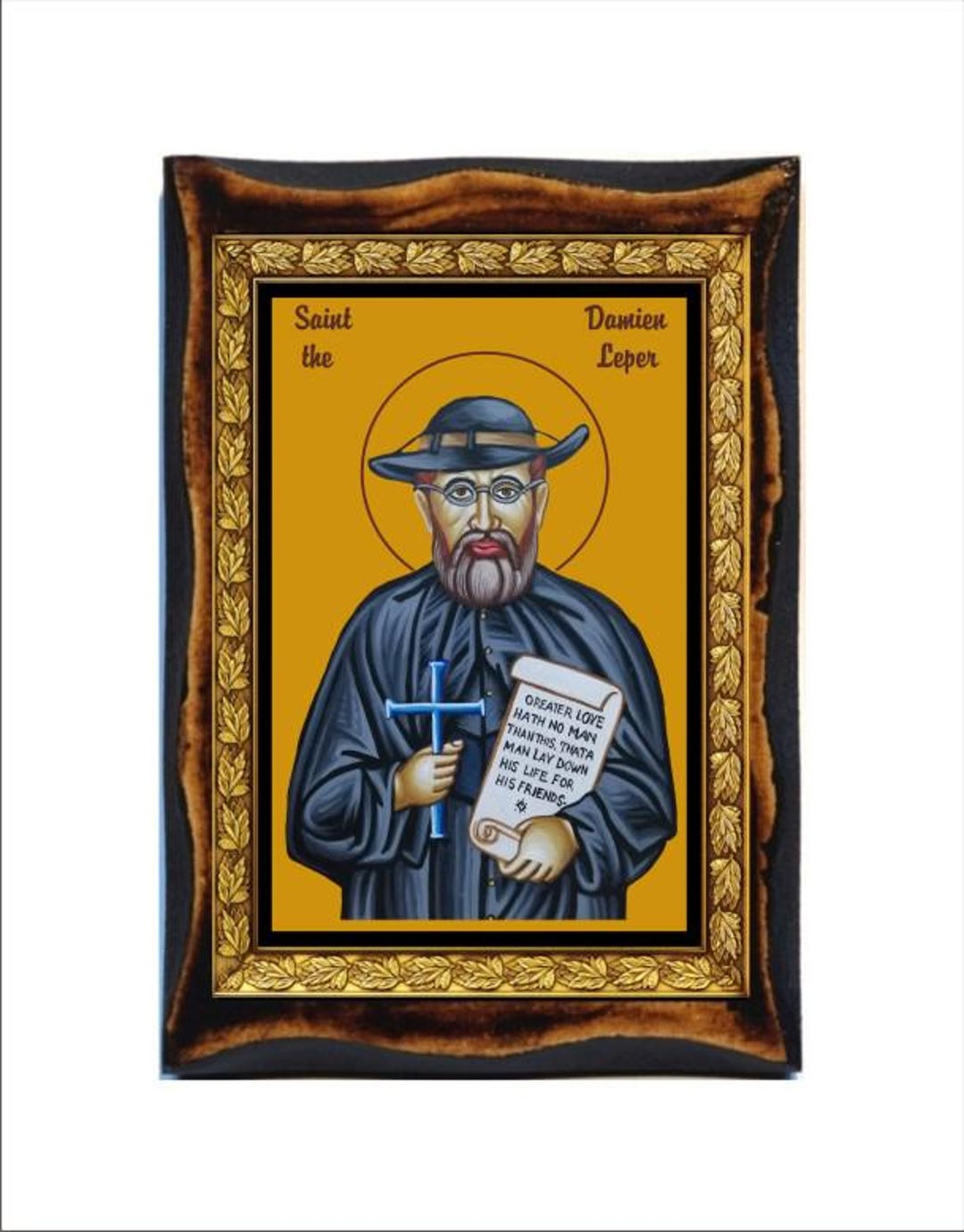 Saint Damien of Molokai - Byzantine Art - Catholic Holy Card on ...