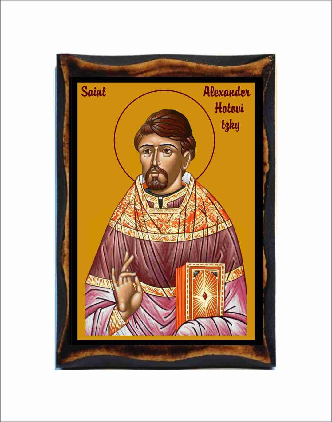 Saint Alexander Hotovitzky Icon: Byzantine Art - Catholic Holy Card on ...