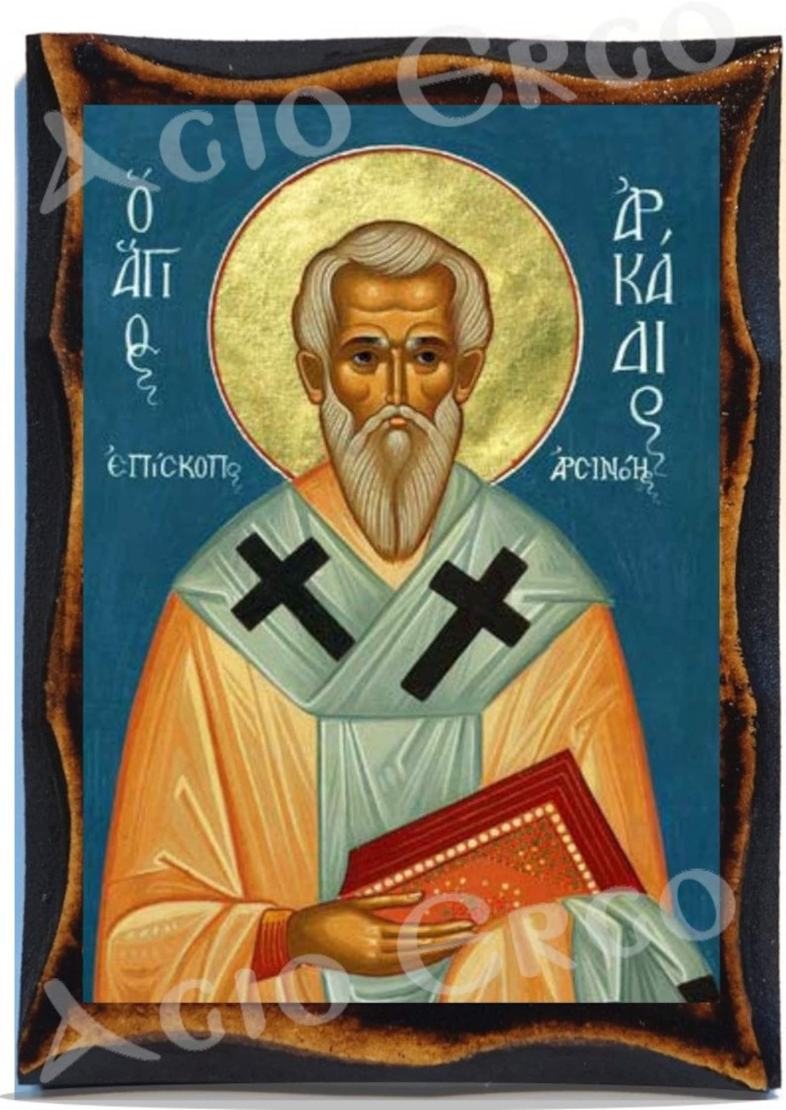 Saint Arcadius Greek Orthodox Byzantine Christian Icon on Wood | Etsy