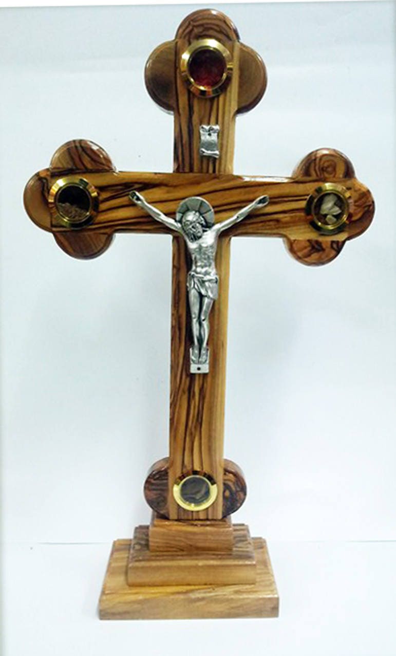 Jerusalem Crucifix Self-adhesive Base olive Wood Crucifix | Etsy