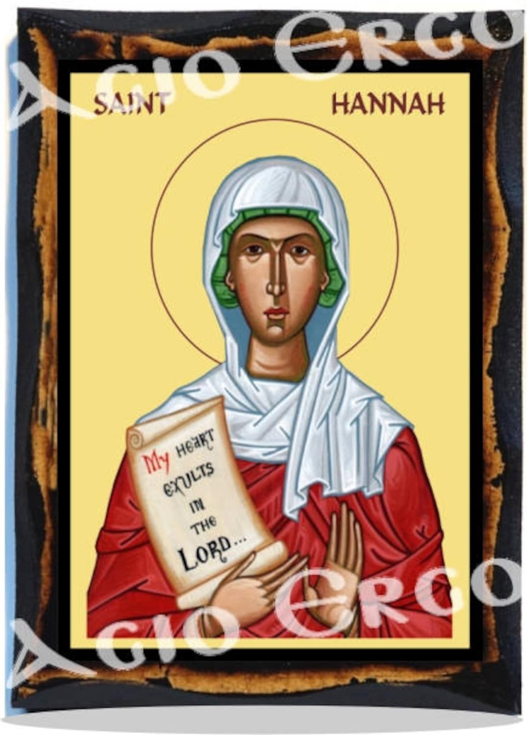 Saint Hannah Roman Catholic Christian Handmade Wood Icon on - Etsy