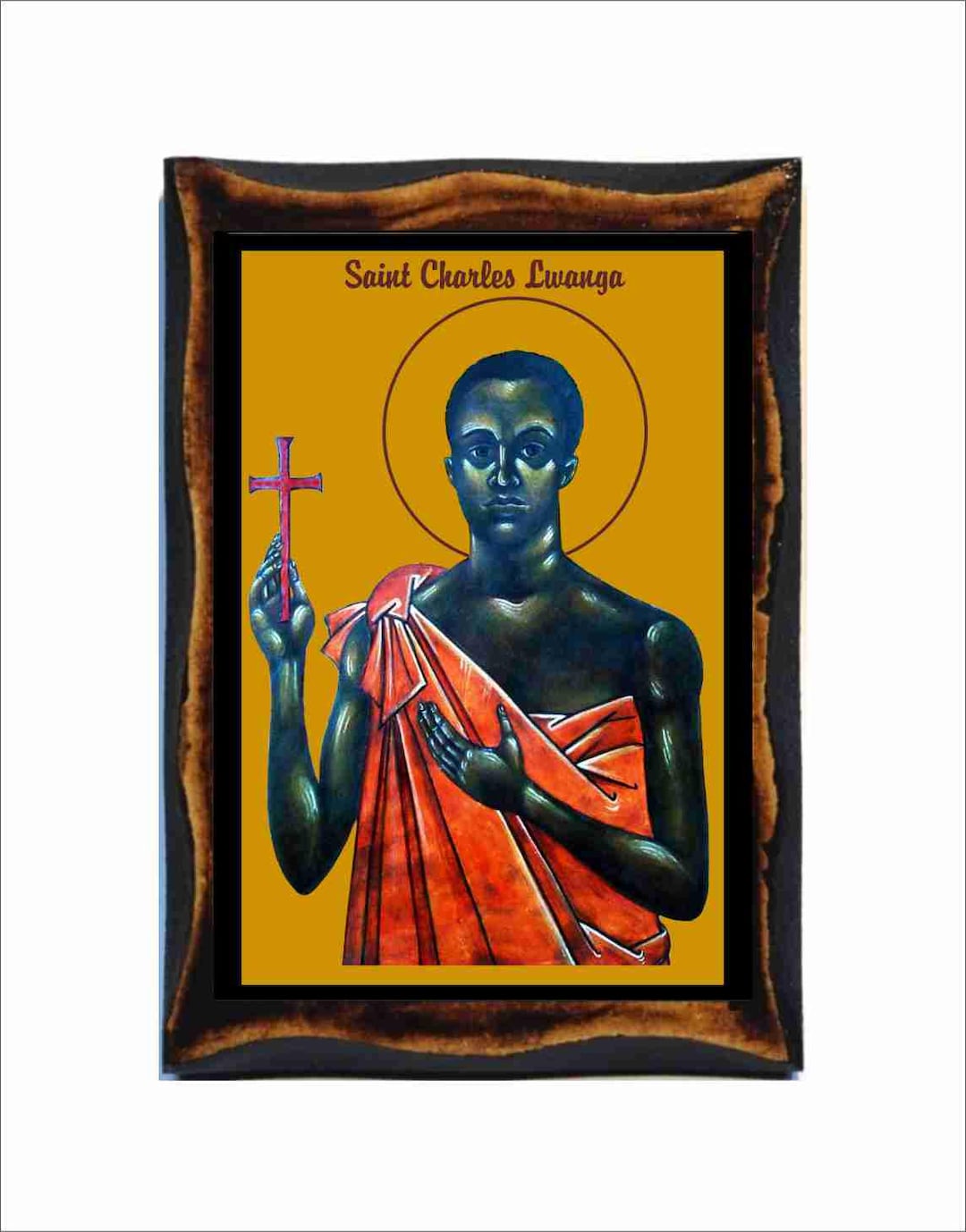 Saint Charles Lwanga Catholic Icon on Wood - Etsy