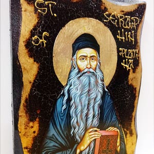 Saint Seraphim Rose of Platina Handmade Wood Icon on Plaque With ...